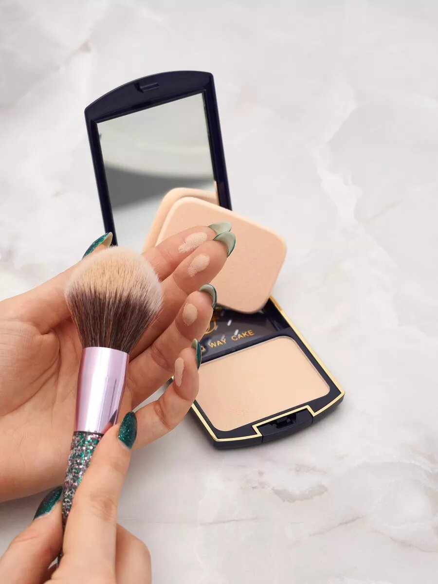 Пудра FFleur, компактная, тон №13, бежевая, для лица, шеи и декольте