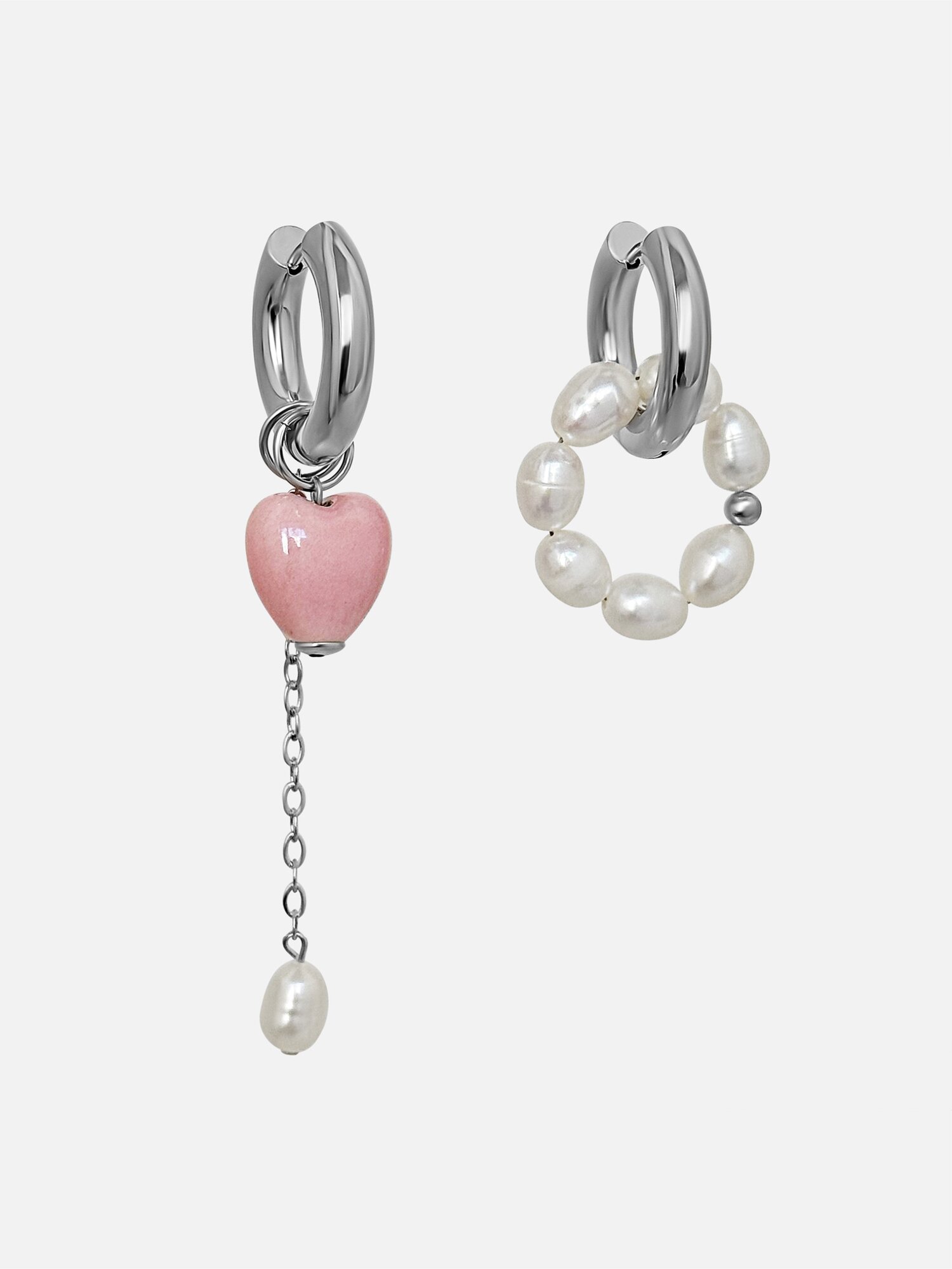 Серьги конго, с подвесками, керамика, жемчуг культивированный, жемчуг пресноводный, жемчуг пресноводный культивированный