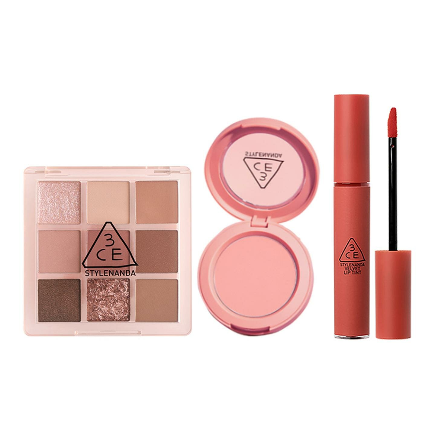 Антивозрастной набор макияжа женский 3CE Champion Velvet Matte Complexion, мягкий и полупрозрачный, 3 предмета