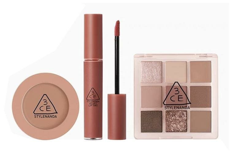 Набор макияжа женский 3CE Champion Velvet Matte Complexion, мягкий полупрозрачный, 3 предмета