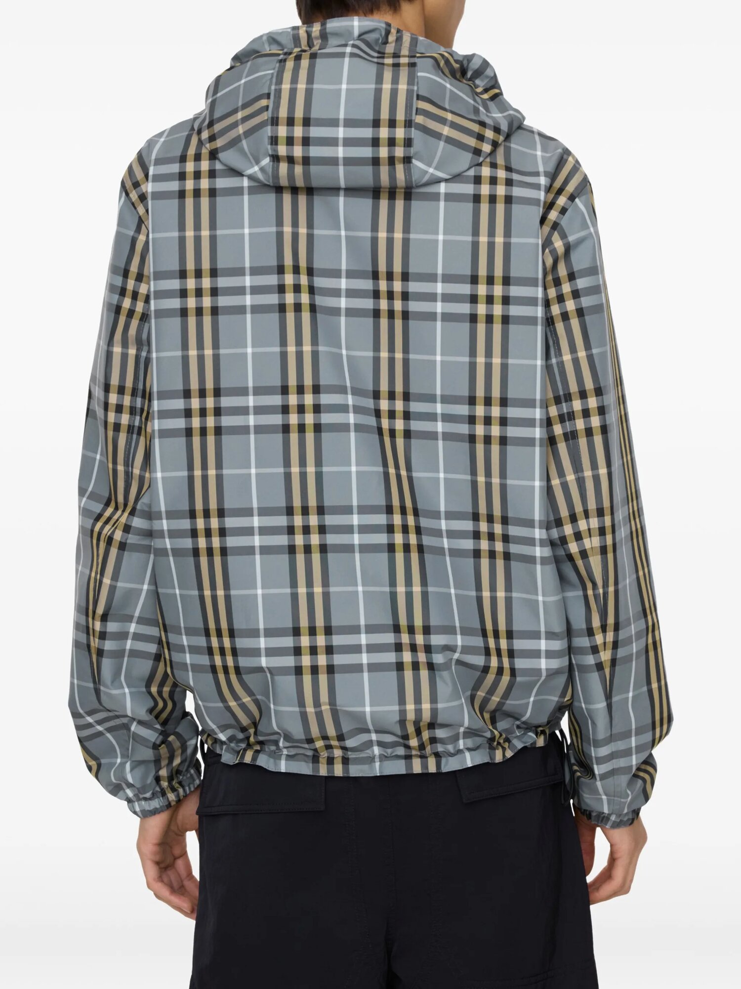 Куртка BURBERRY Reversible Check hooded jacket, размер L, серый — фото 1