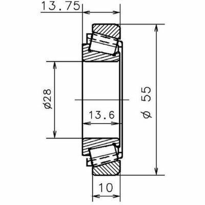 Подшипник первичного вала КПП SNR EC42193YS02H206 Fiat Grande Punto, Linea, Bravo, Opel Astra H M20, M32 07-> 27,95x54,95x13,75