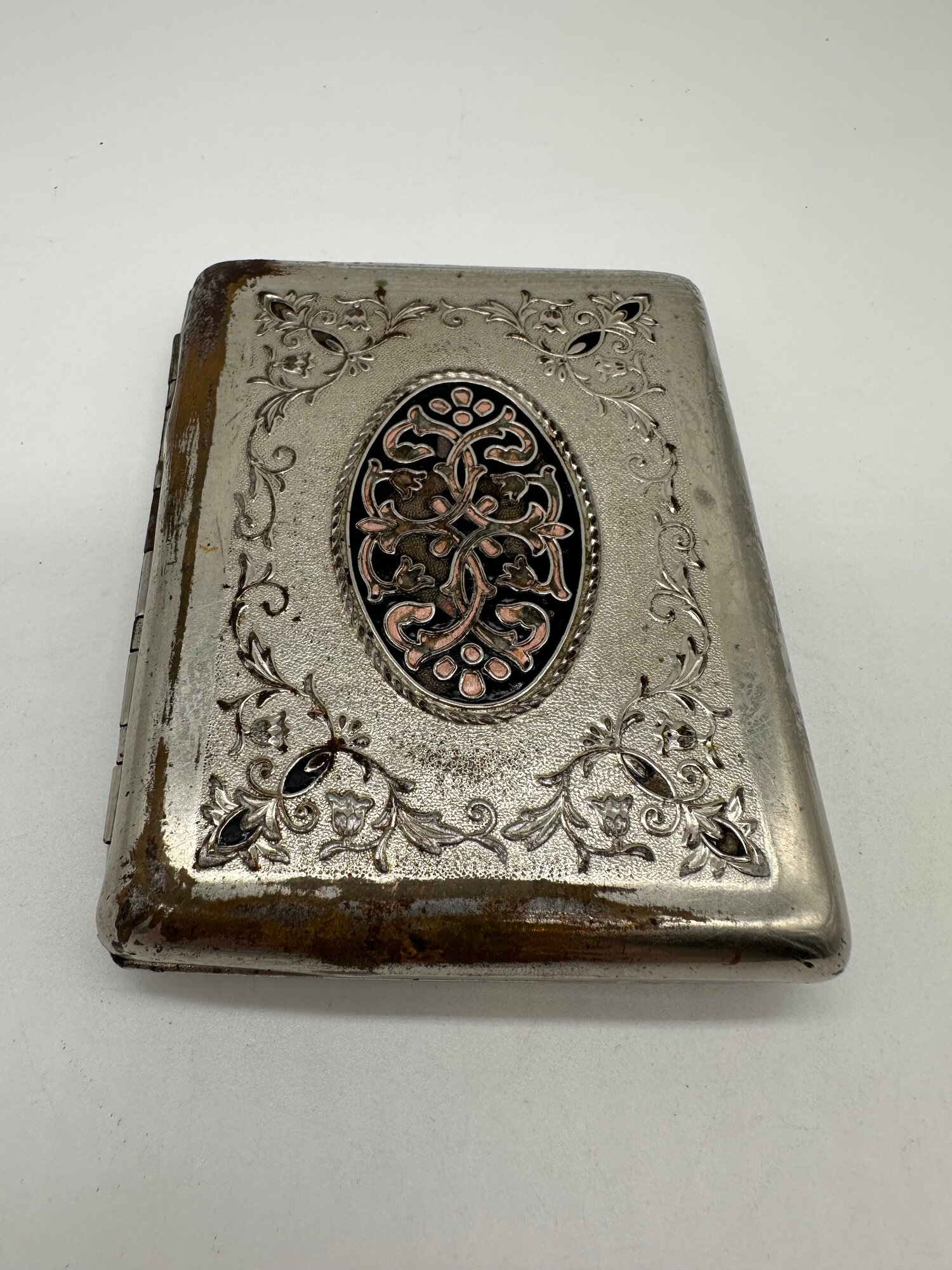 Портсигар Ленэмалер СССР 60 годы расписной с эмалью коллекционный