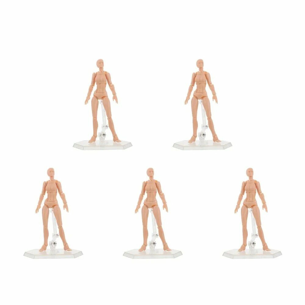 Манекен для рисования из пвх с подставкой набор из 5 штук для художников