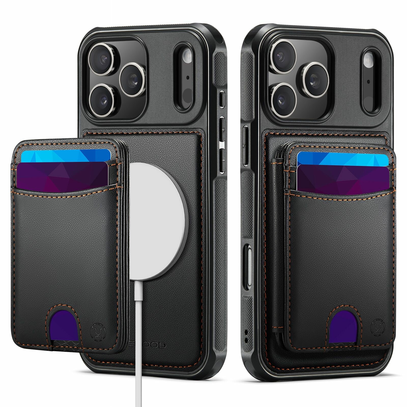 Чехол CaseMe Cardholder 2 in 1 iPhone 17 Pro черный