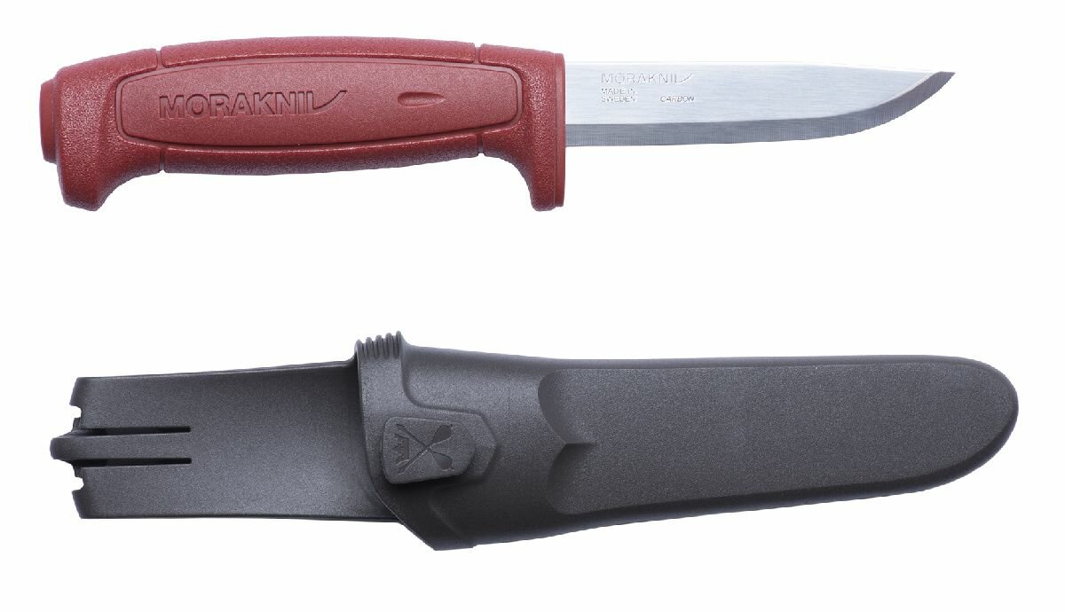 Нож Morakniv Basic 511 Red, углеродистая сталь, красный, для туризма, охоты, рыбалки и хозяйственных работ