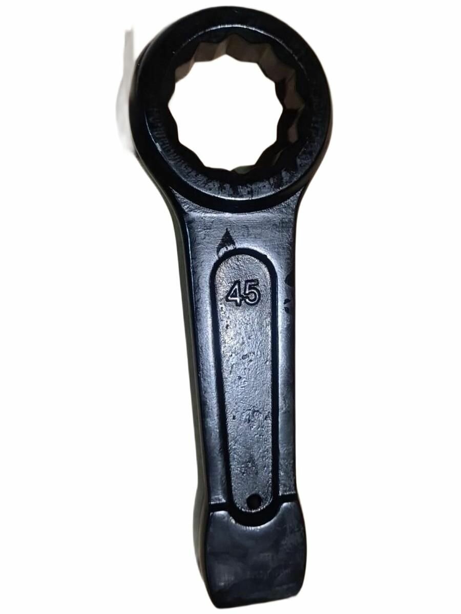 Ключ накидной ударный односторонний 45 мм, легированная сталь, черный.