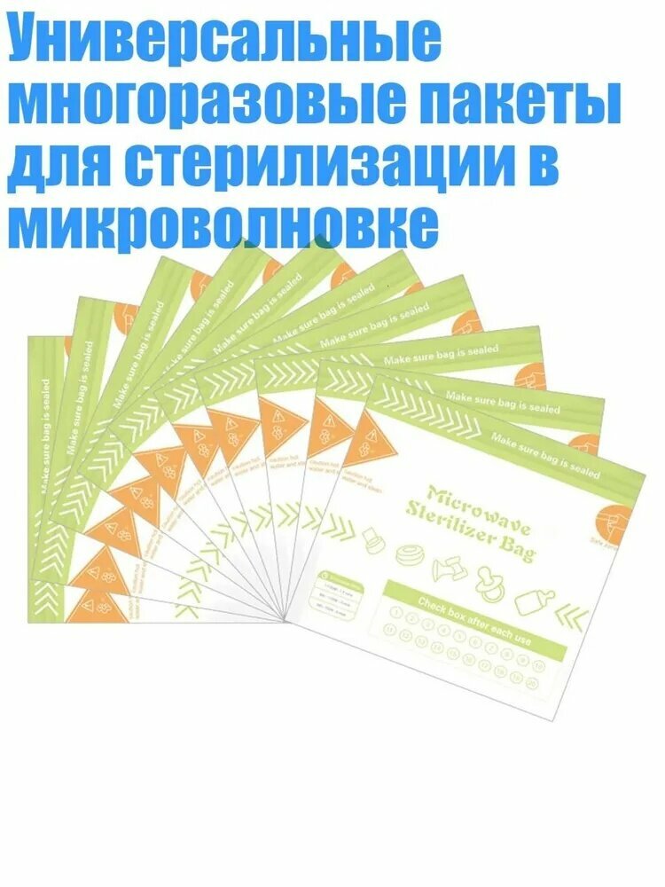 Универсальные многоразовые пакеты для стерилизации в микроволновке