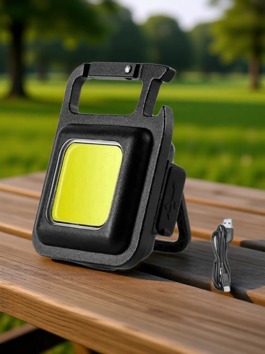 Фонарь карманный WJ-930 1COB + карабин + открывалка