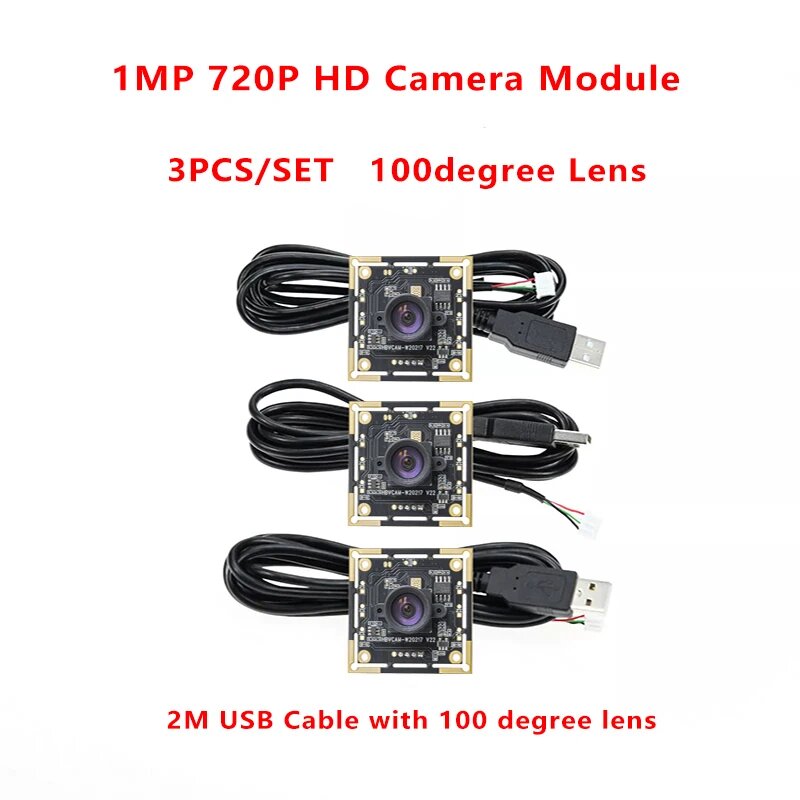 3шт USB камера 1Мп 720p 100° 2M Cable