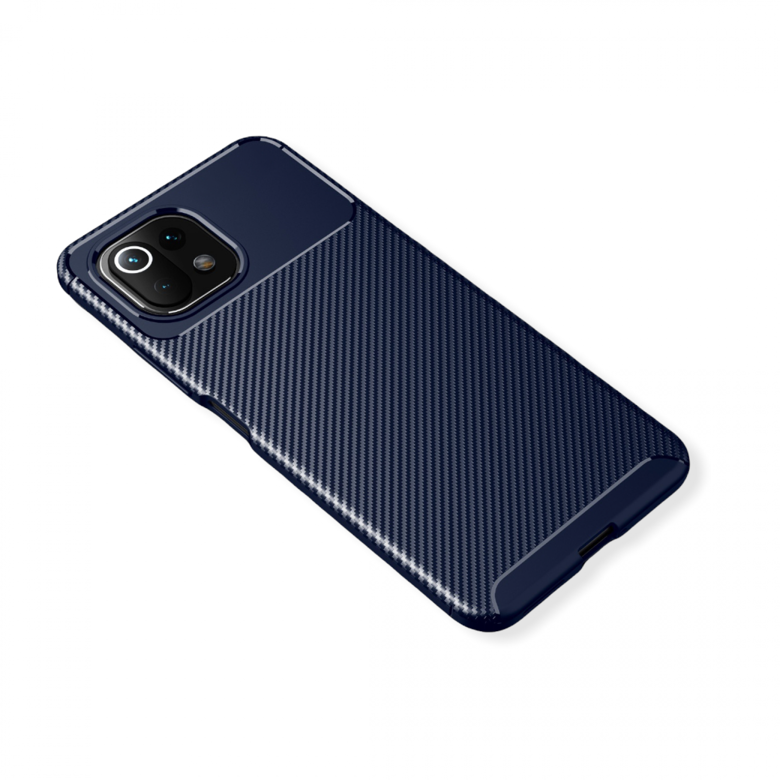 Чехол панель-бампер MyPads для Xiaomi Mi 11 Lite (NFC) и 11 Lite 5G NE синий силикон