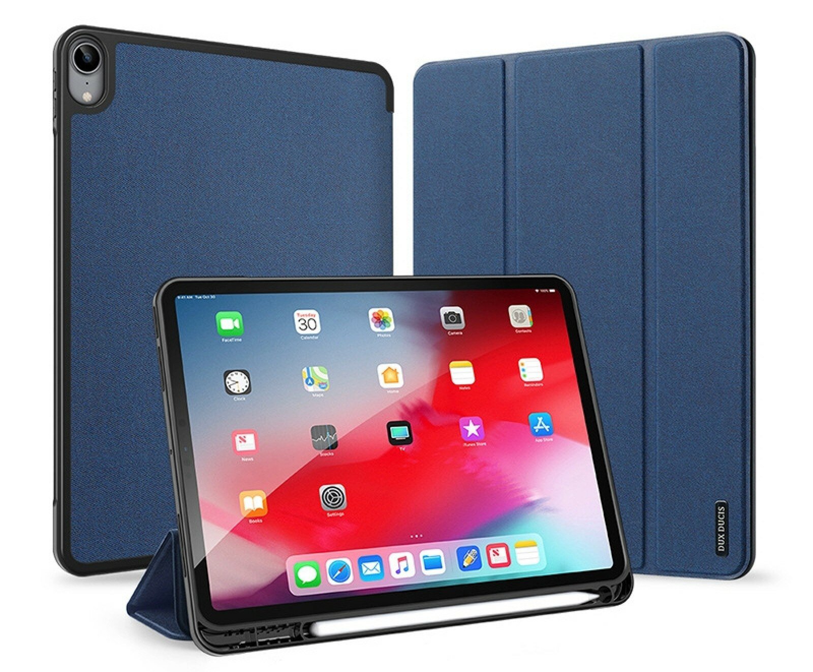Чехол-книжка MyPads Caso Astuto для iPad 10 10.9 2022 синего цвета из импортной кожи с функцией засыпания