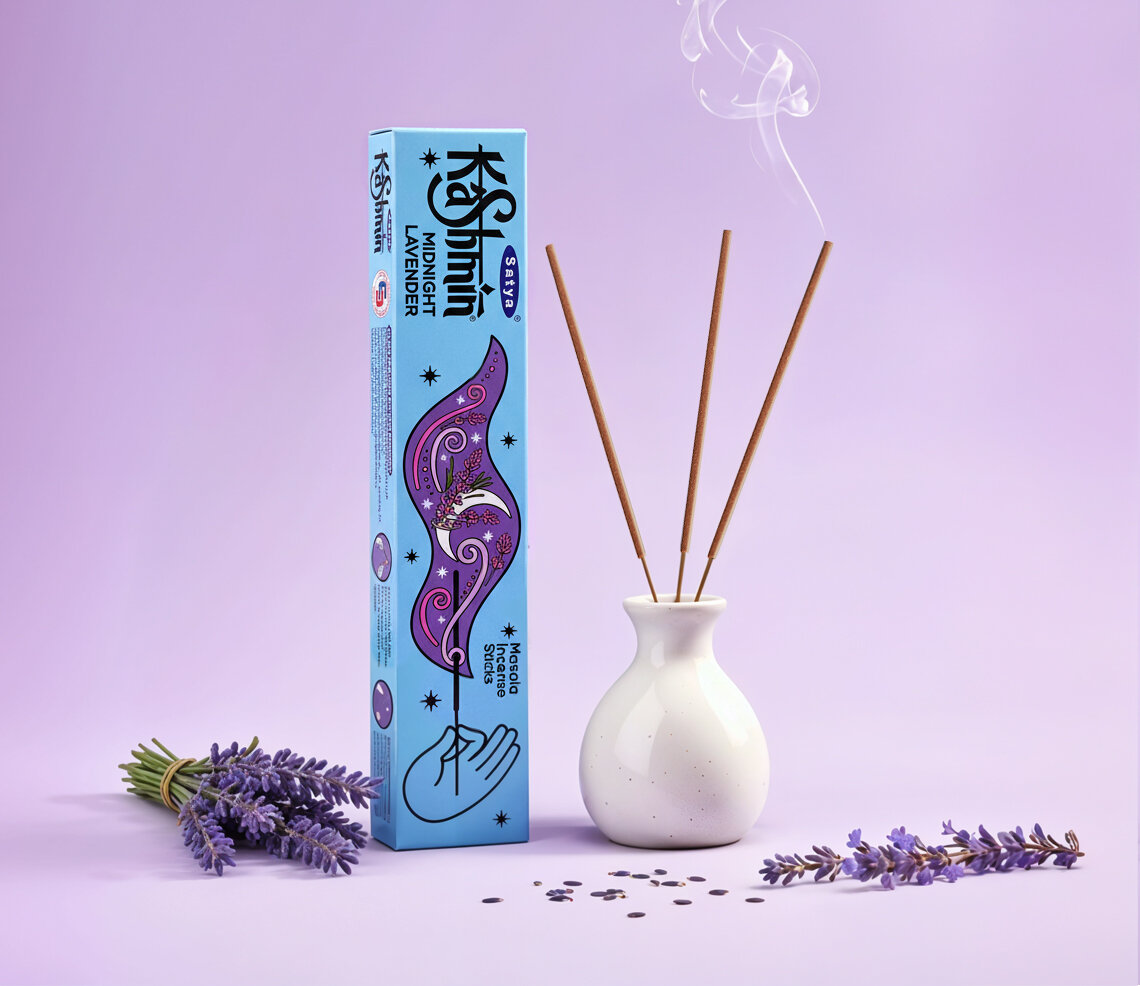 Kashmin MIDNIGHT LAVENDER Incense, Satya (Благовония Кашмин полуночная лаванда, Сатья), 15 г.