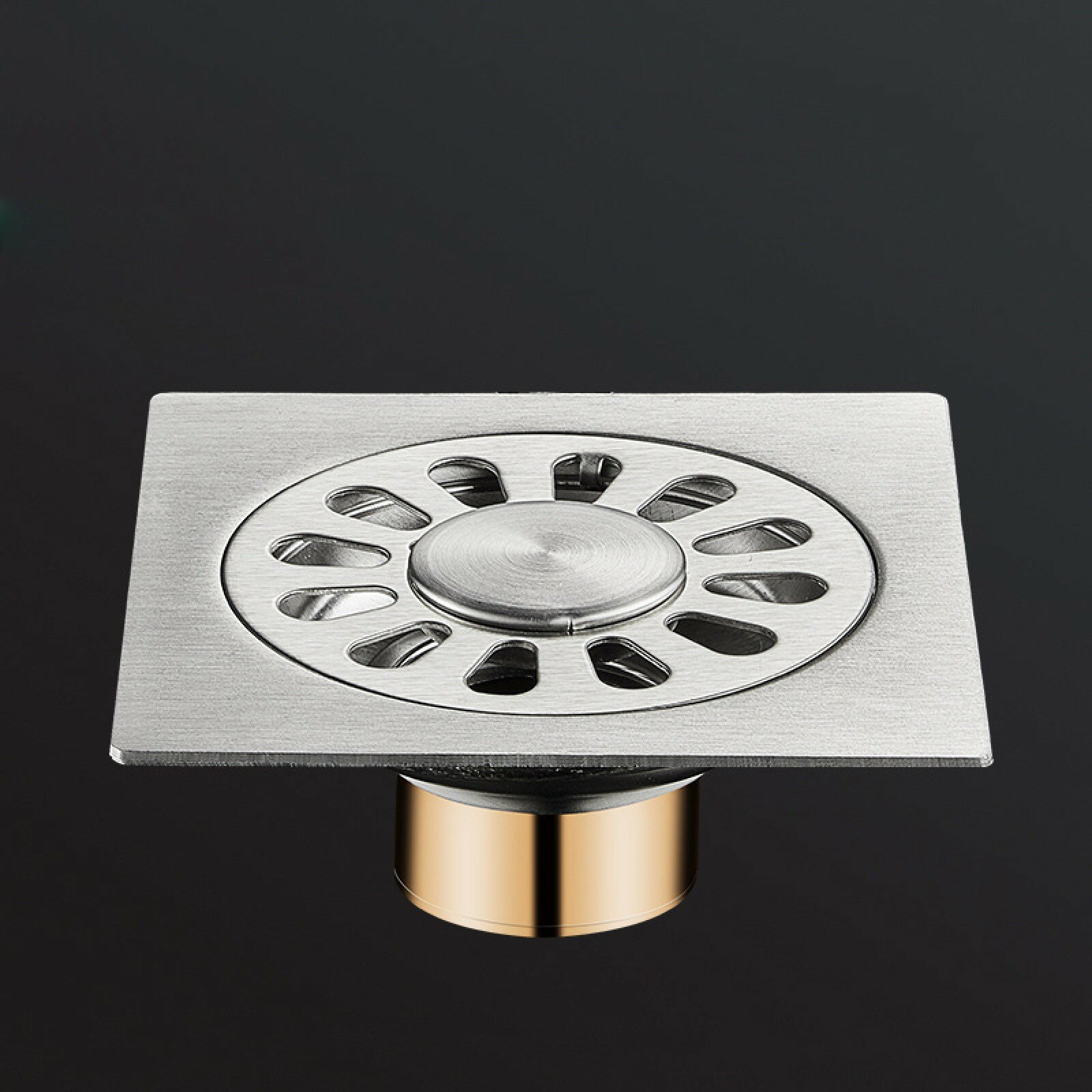 Трап прямой MyPads из нержавеющей стали с декоративной металлической крышкой для слива воды