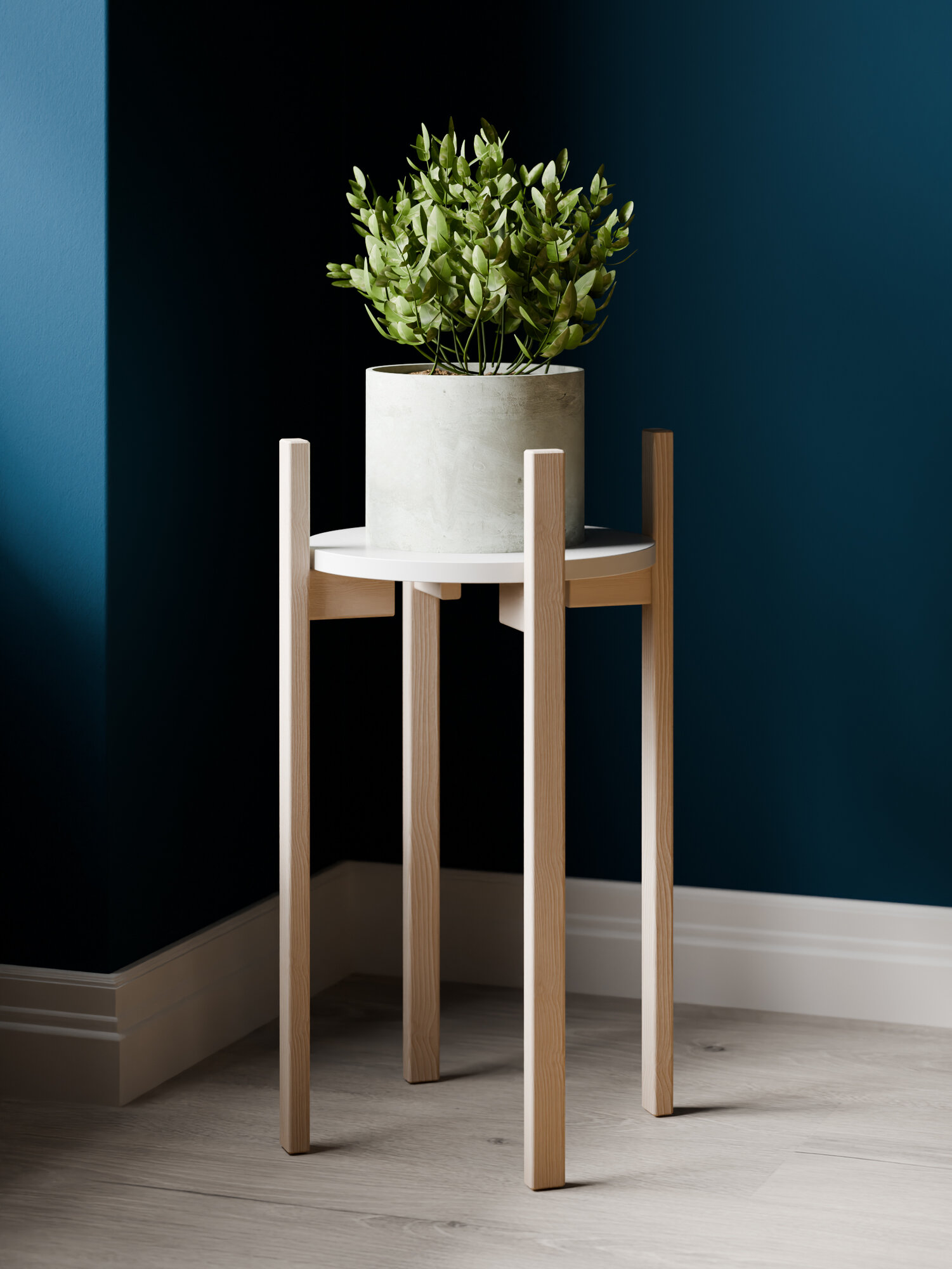 Подставка для цветов "Венеция" напольная деревянная 55х24 бежевая