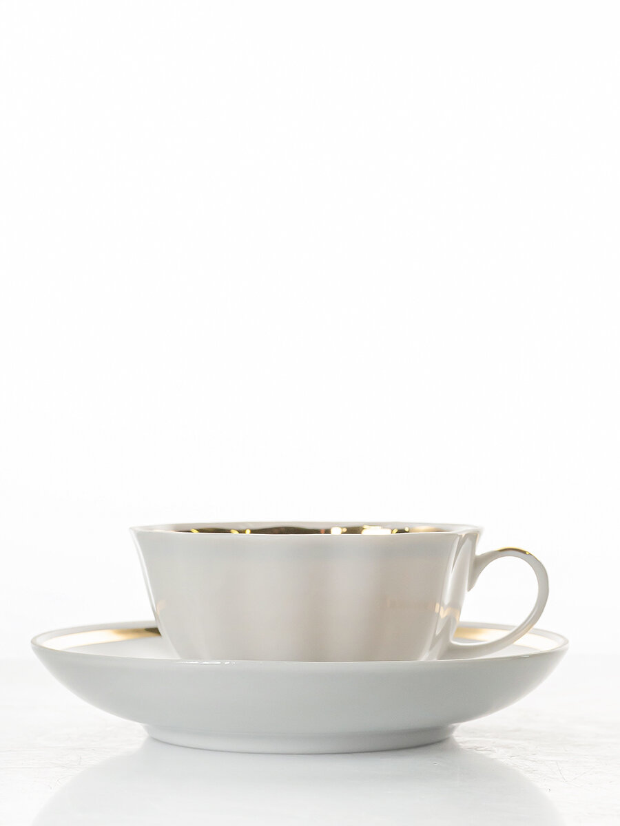 Пара чайная фарфоровая 220 мл, ф. Тюльпан "Московский", Дулево