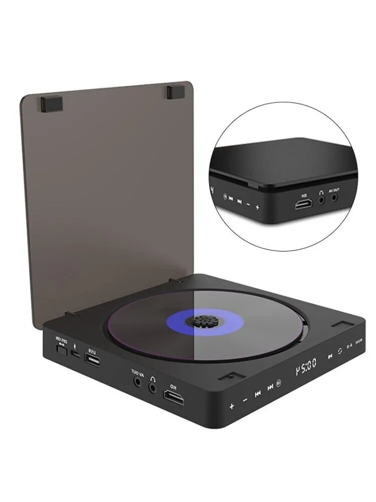 Портативный DVD-плеер с USB, HD, AV OUT, цвет черный — фото 1