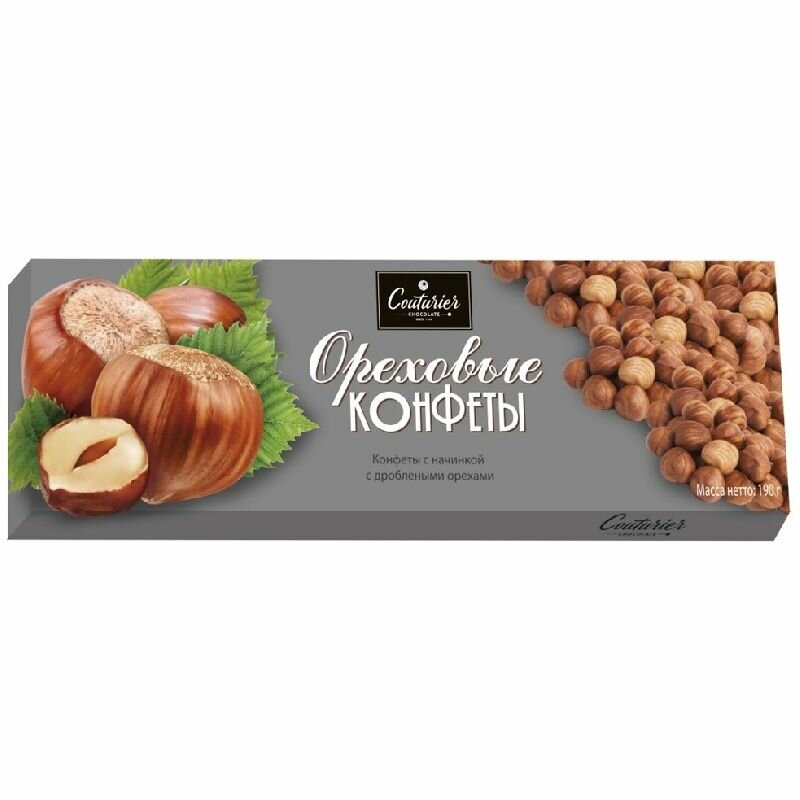 Конфеты COUTURIER ореховые шоколадные с дроблеными орехами 190г