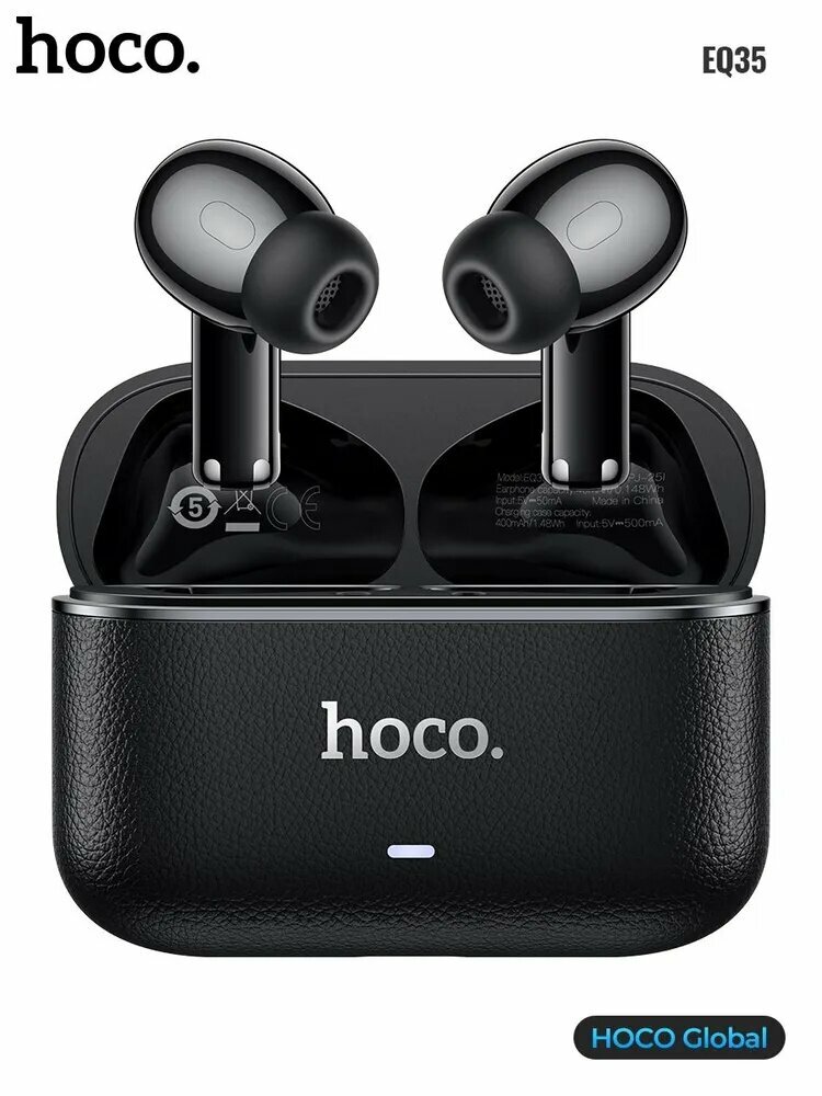 Hoco Наушники беспроводные с микрофоном черный, Bluetooth, USB Type-C, черный, черно-серый