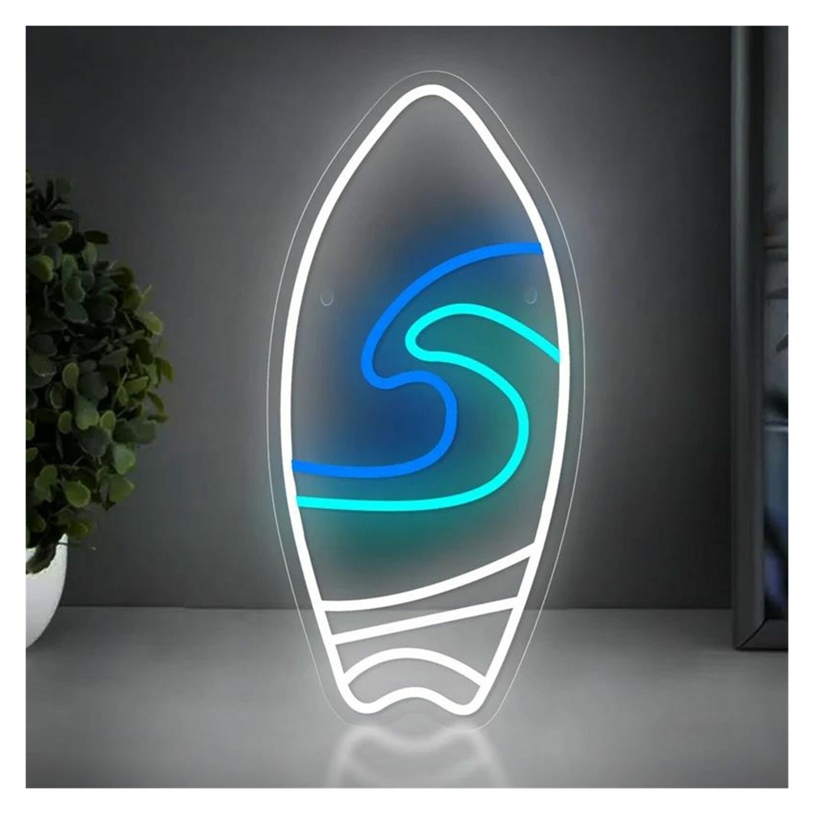 Светодиодная Неоновая Вывеска В Виде Доски Для Серфинга 19смx40см