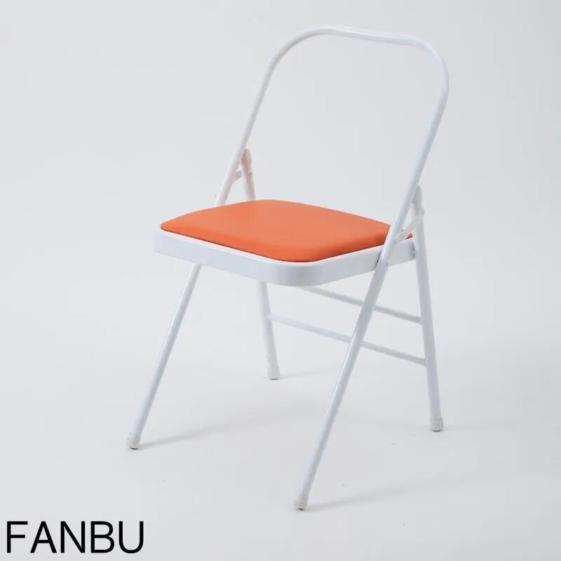 Стул для йоги складной металлический с мягким сиденьем оранжевого цвета для Айенгара