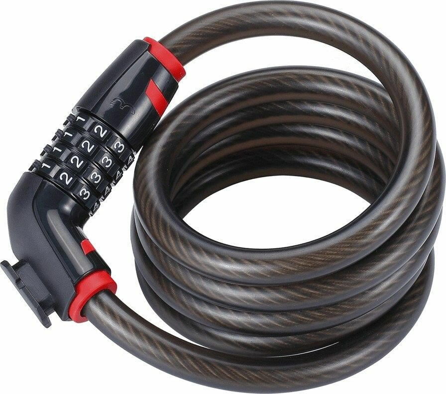 Замок велосипедный BBB CodeLock BBL-45, 15x1800 мм, черный