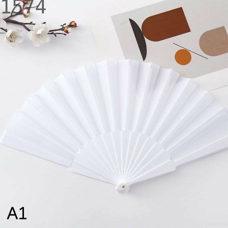 Однотонный веер из шелковой ткани, 7 дюймов135