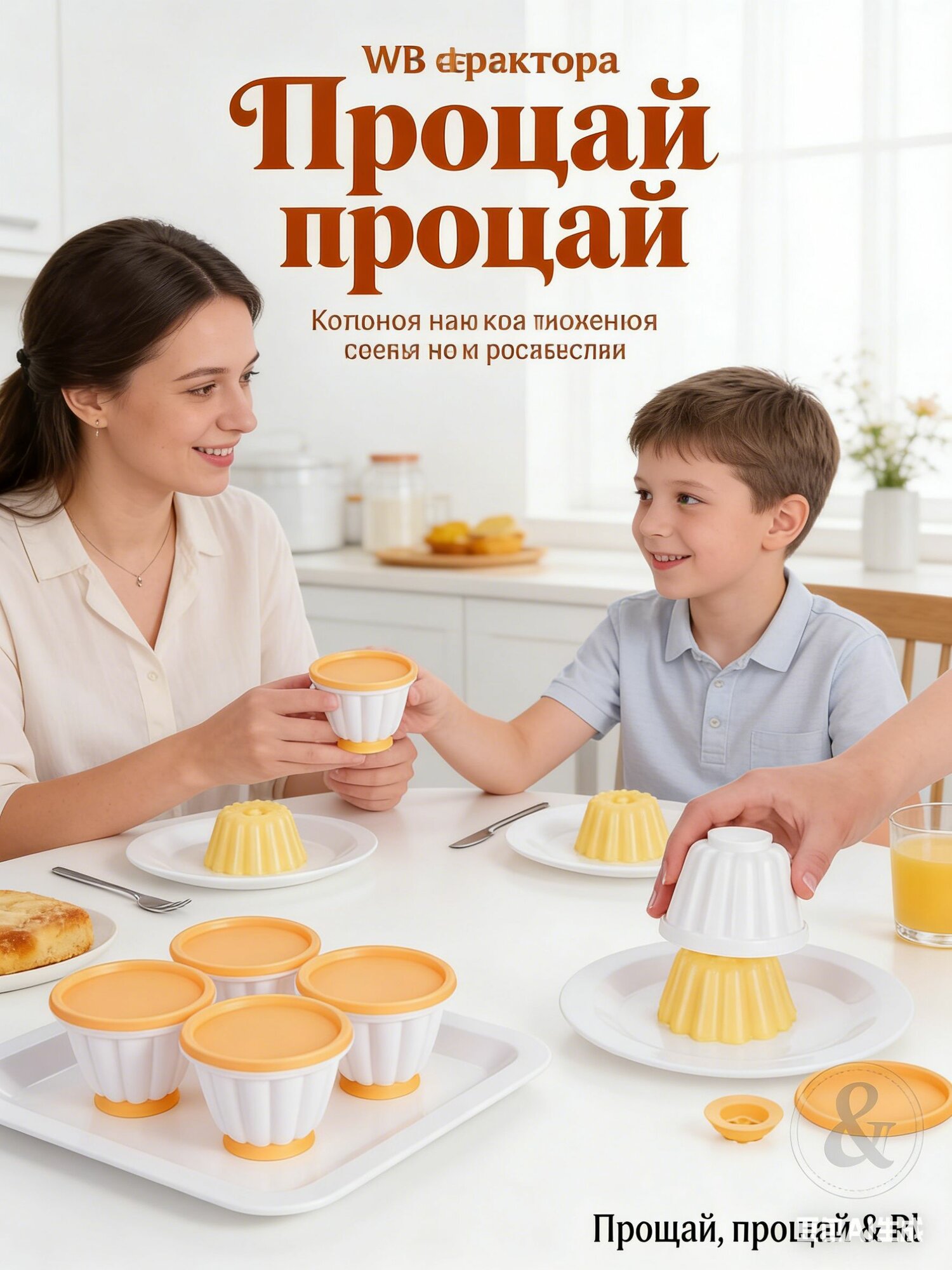 Форма для желе, Круглая, 8 см x 8.5 см, 4 шт