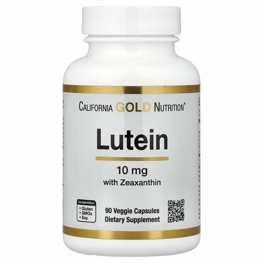 California Gold Nutrition, лютеин, 90 вегетарианских капсул