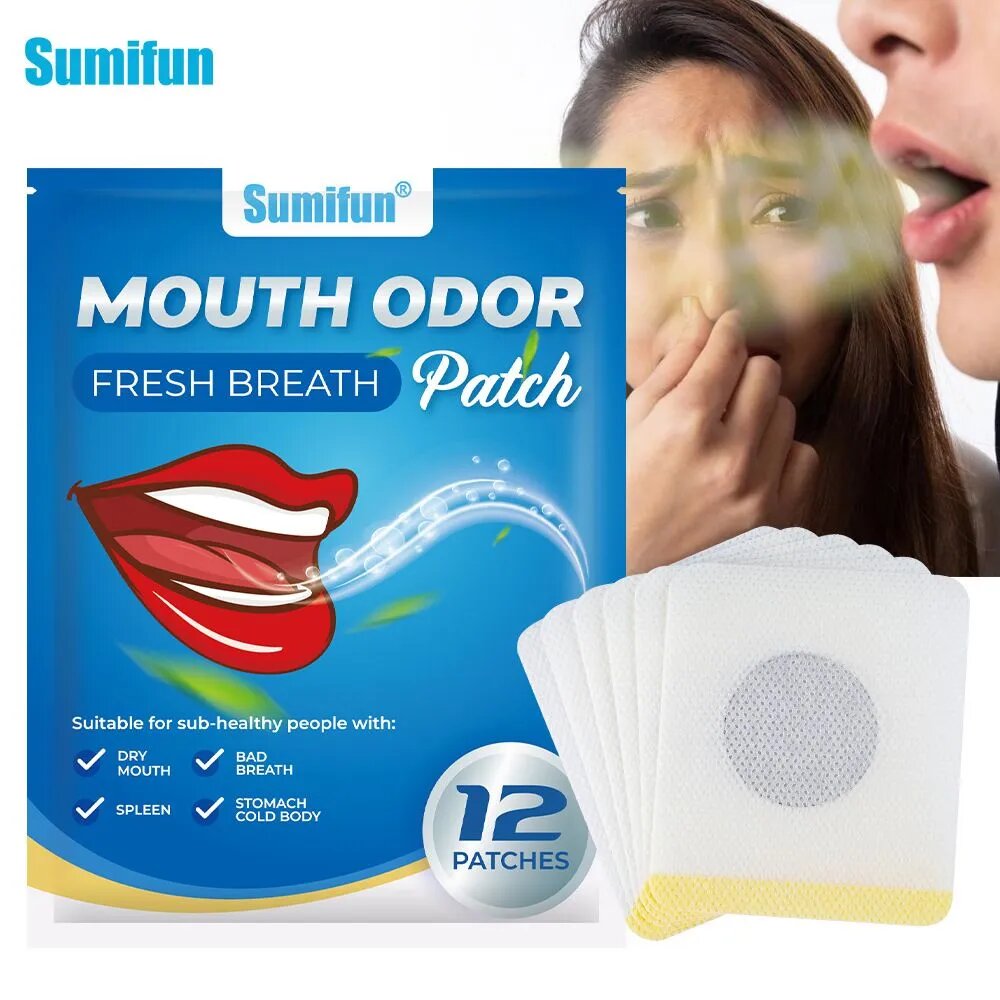 Пластырь от запаха изо рта Sumifun освежающий, 12 шт, для свежего дыхания
