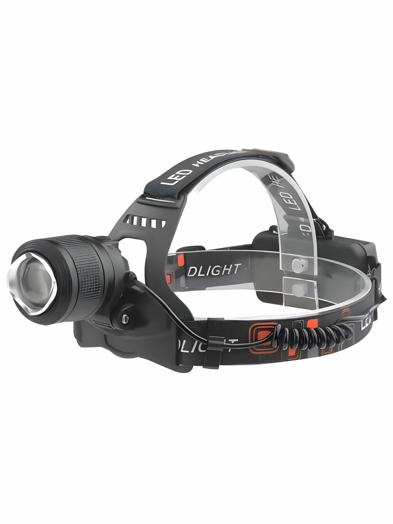 Фонарь налобный Огонь HT-193-4 Zoom светодиодный, 4 режима (белый+зеленый свет)