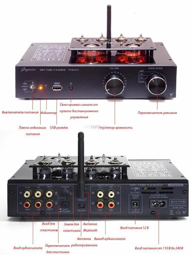 HIFI Электронный Ламповый Предусилитель /6N4 6K2 /FM/Bluetooth 5.2/Поддержка Для Грамотophone