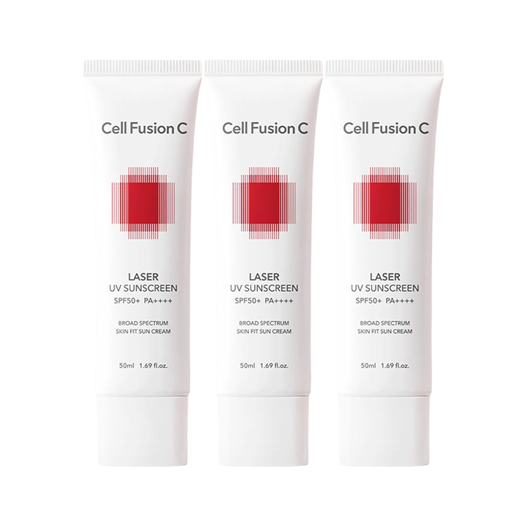Крем солнцезащитный унисекс Cell Fusion C Laser Sunscreen 100, 50ml*3, SPF50+, для чувствительной кожи