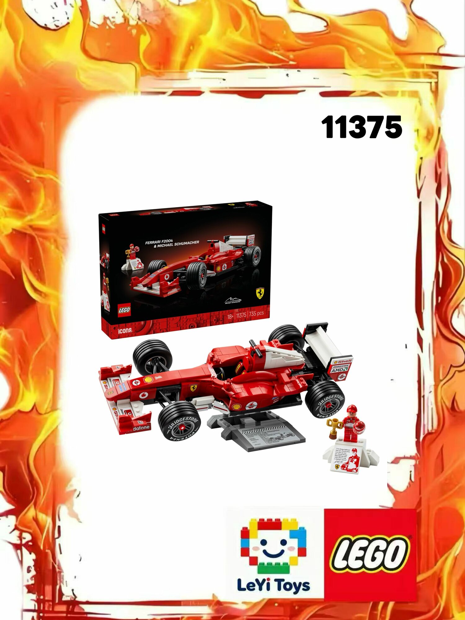 Конструктор LEGO Icons 11375 Феррари F2004 и Михаэль Шумахер