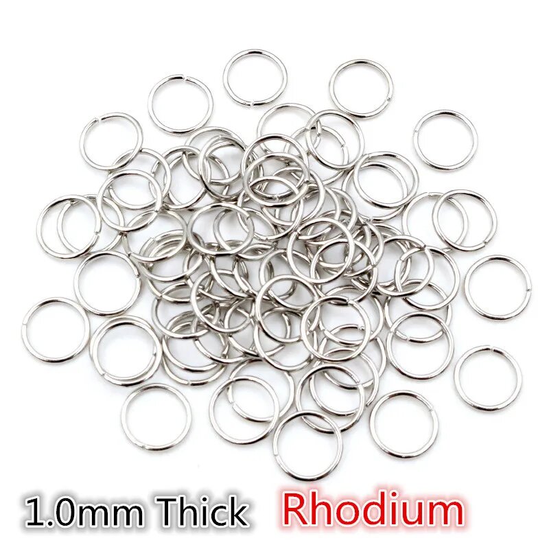 Набор соединительных колец Wadsfred 200 шт 1.0x12mm 200pcs, Rhodium