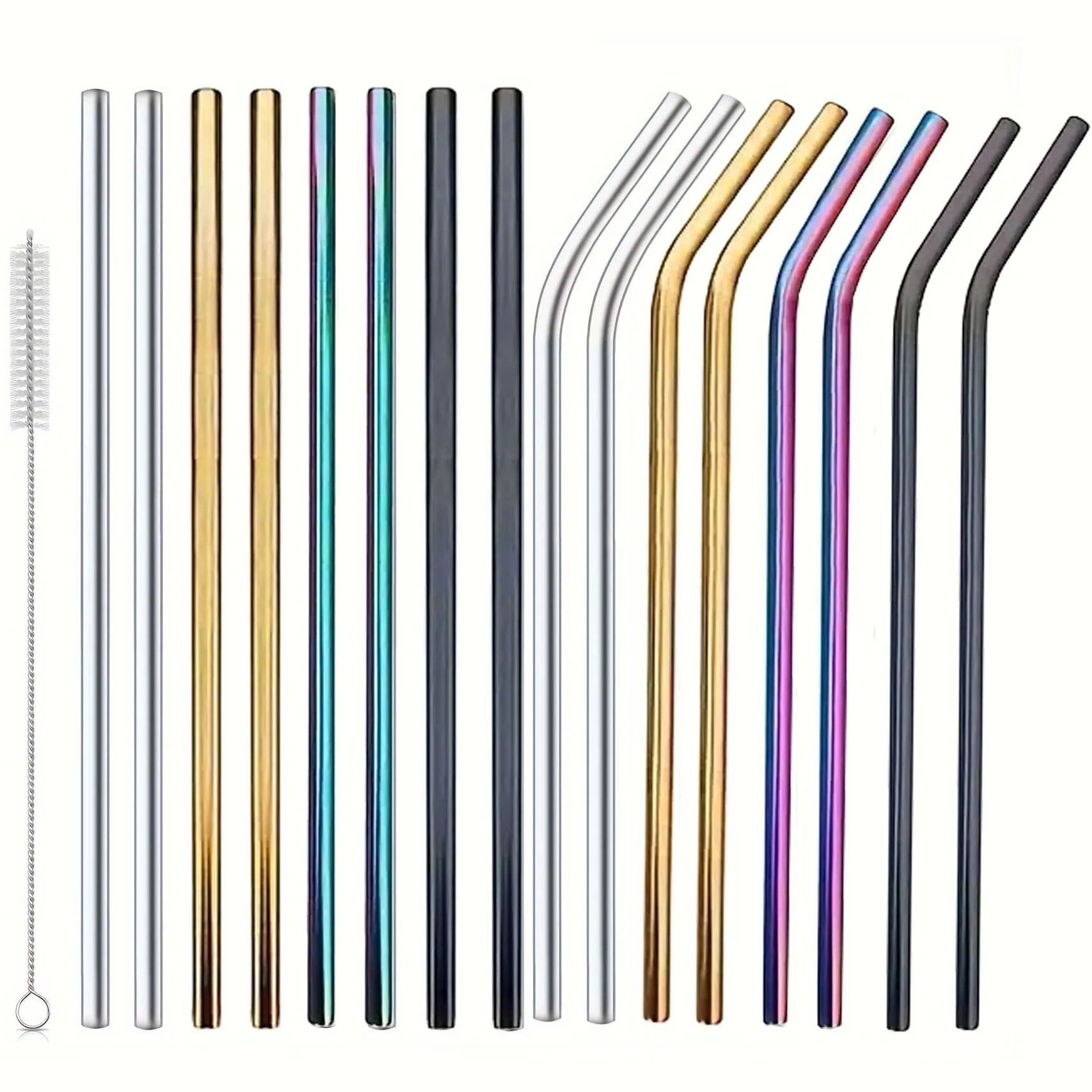 Многоразовые трубочки из нержавеющей стали HIDDEN AREA, 4 штуки 16pcs