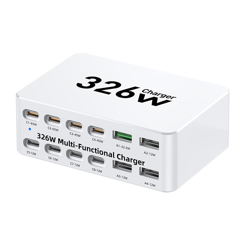 Многофункциональное GaN-зарядное устройство 100 Вт с 4 портами (3×USB-C + 1×USB-A), быстрая зарядка для iPhone, Samsung, MacBook