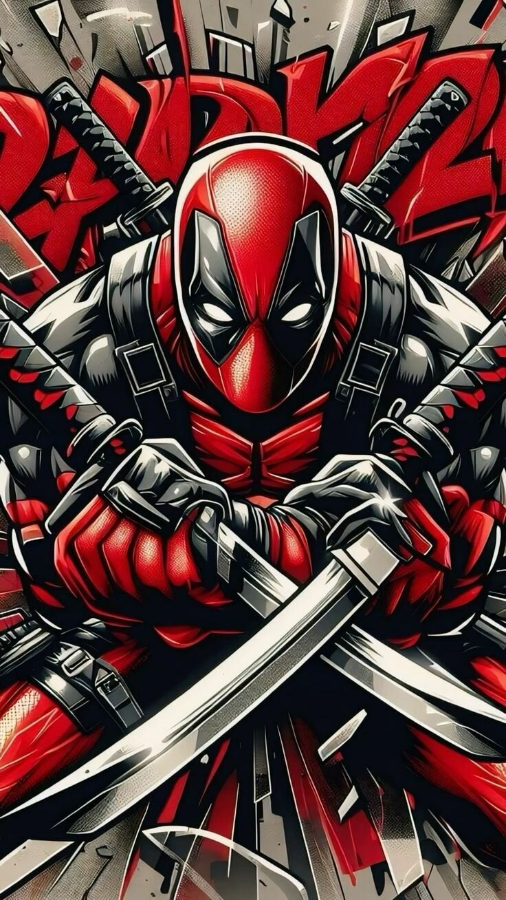 Алмазная живопись "Дэдпул Marvel", 5D, круглая, 40x50 см. Производитель: Brose Art.