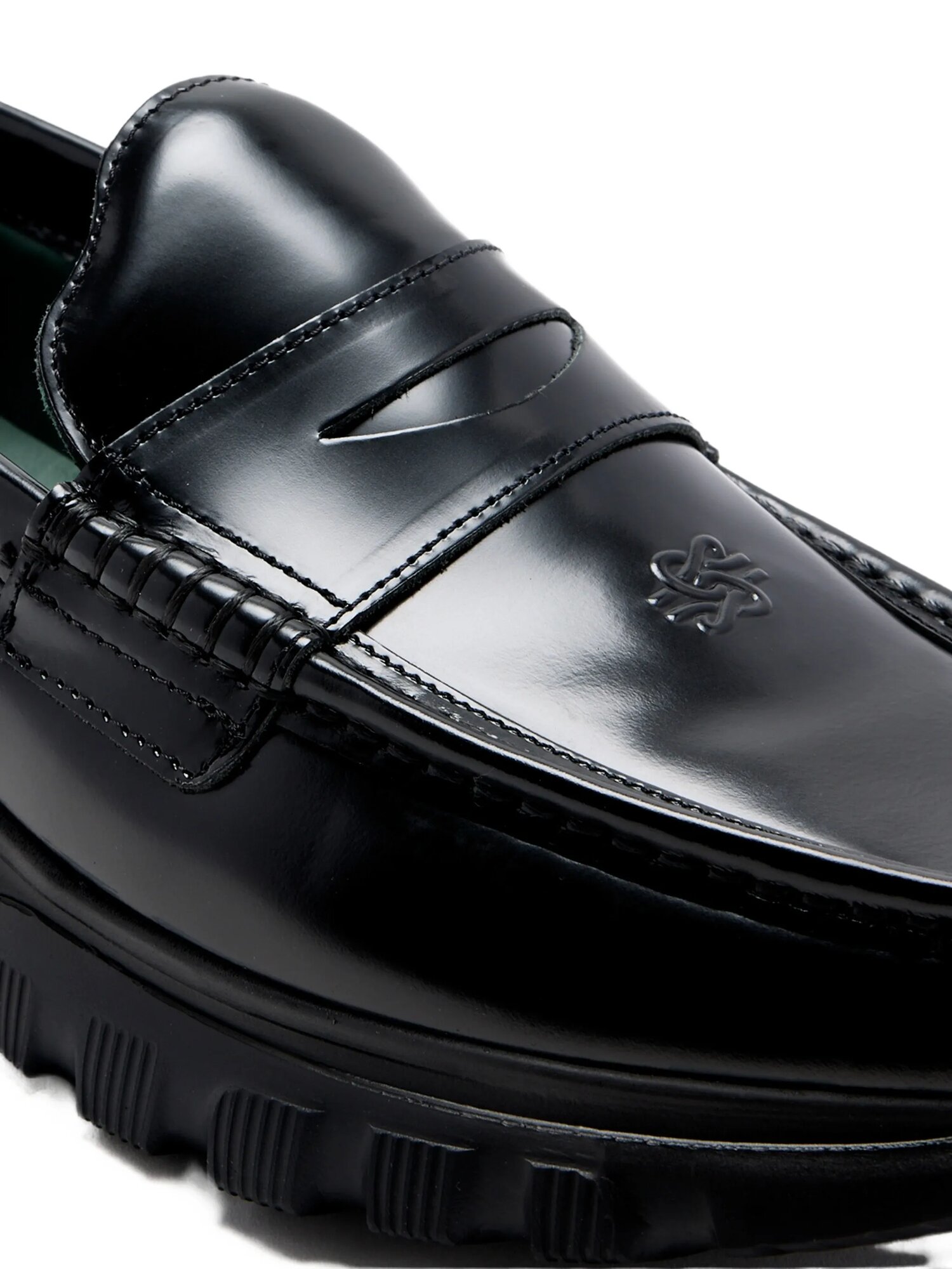 Лоферы Filling Pieces Logo-embossed penny loafers, размер 45, черный — фото 1
