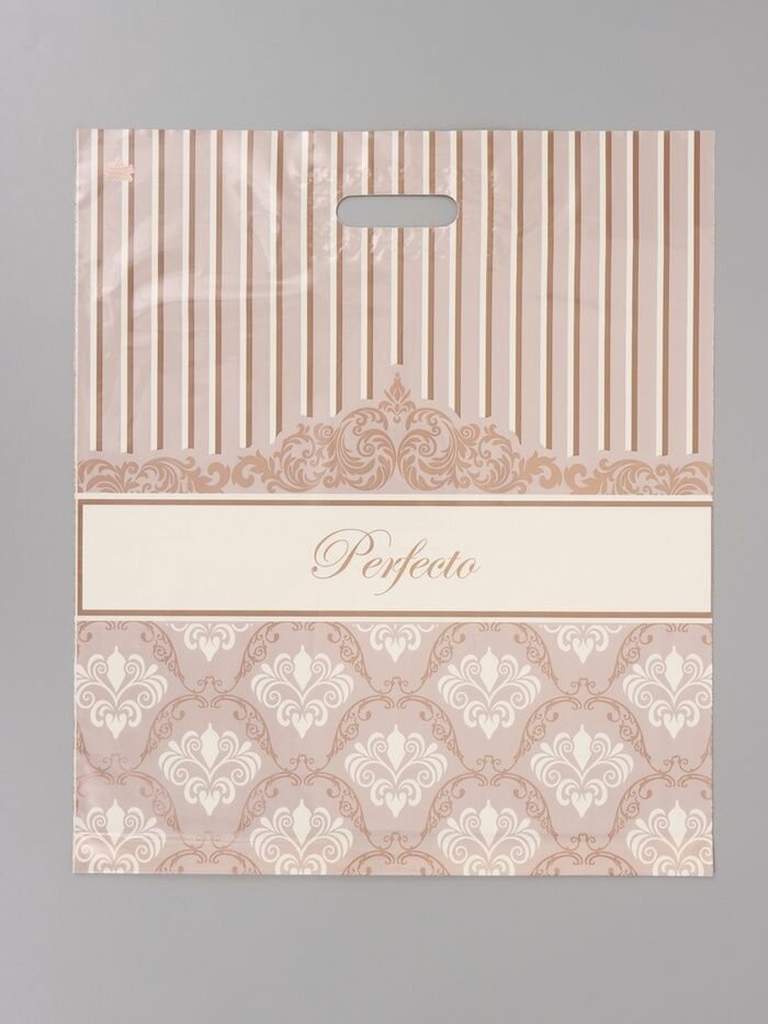 Пакет подарочный полиэтиленовый Перфекто Элегия , с вырубной ручкой, 42 48 см, 90 мкм