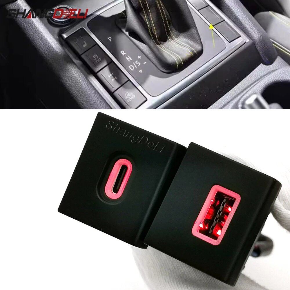 12 В/24 В автомобильное двойное USB Type C PD зарядное устройство адаптер розетка для зарядки подходит для VW Amarok 11-22 автомобильные аксессуары