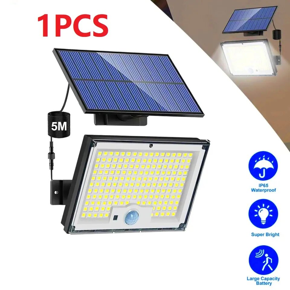 Солнечный прожектор 344LED, 3000mah, IP65