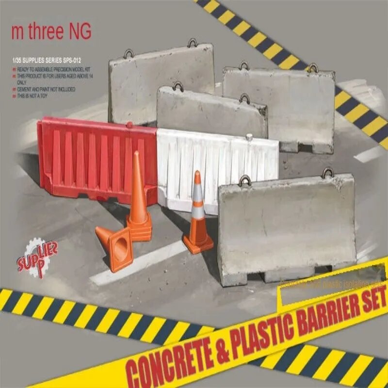 Сборная модель m three NG Concrete & Plastic Barrier Set 1/35 Модель для сборки, для пользователей от 14 лет
