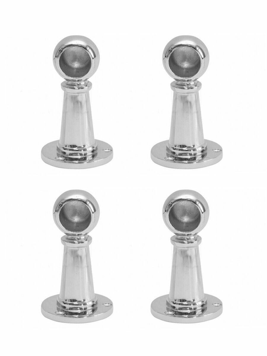 Держатель для рейлинга торцевой большой диаметр 16 мм хром (комплект 4 шт.)