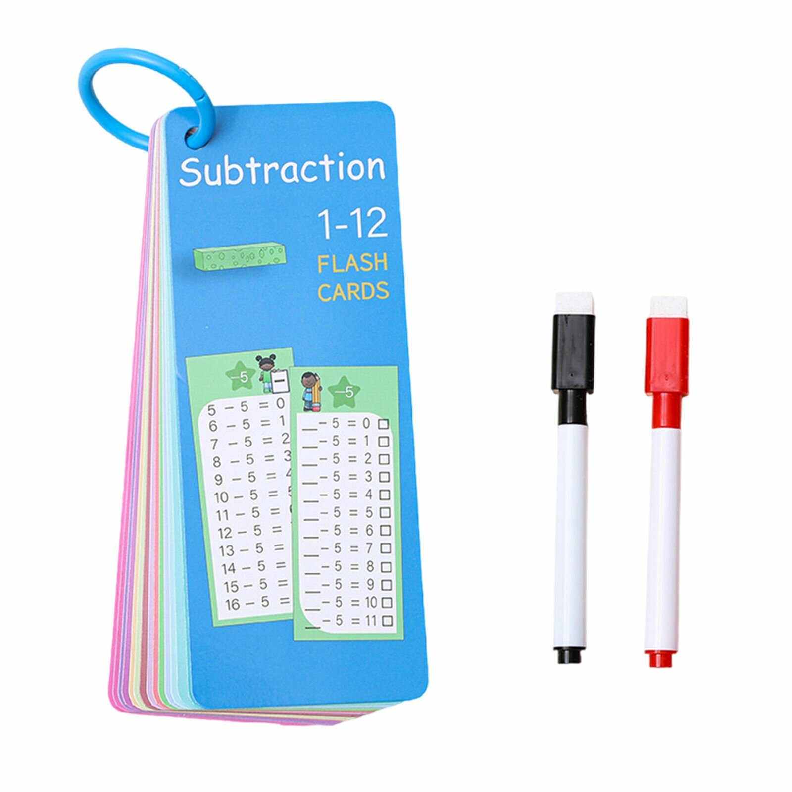 Карточки с математическими фактами и ручками для детей образовательные