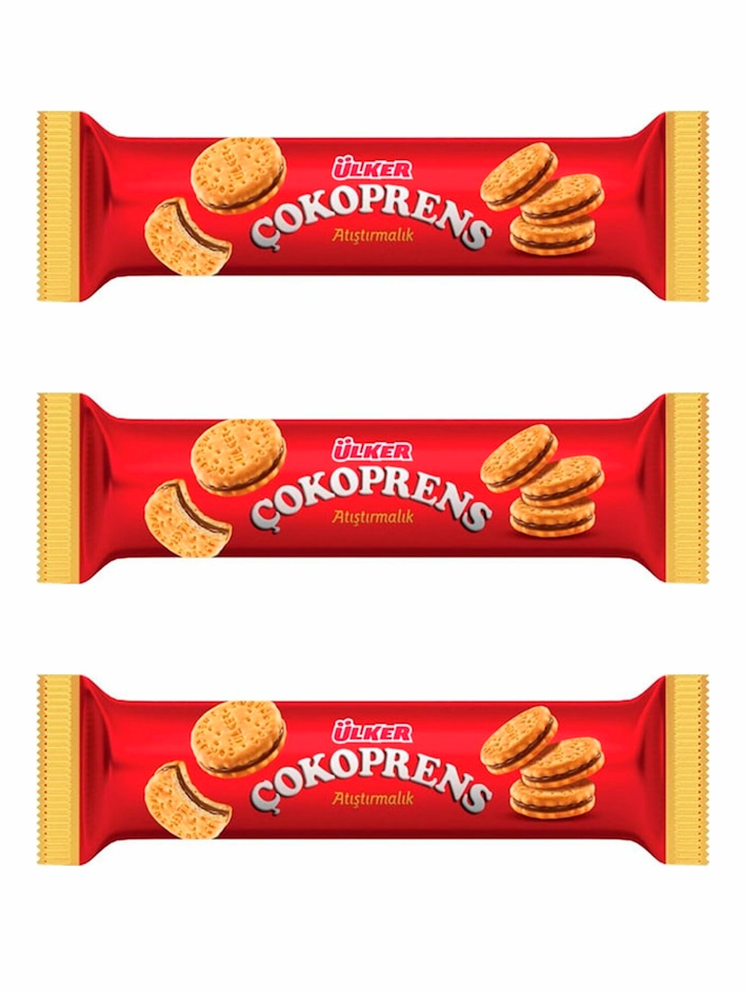 Печенье сэндвич с шоколадной прослойкой, "Ulker", Cokoprens, 3шт*81гр. Турция