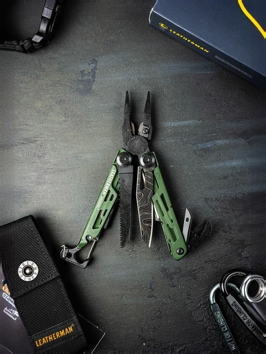 Мультитул Leatherman Signal Green Topo Blade,19 инструментов