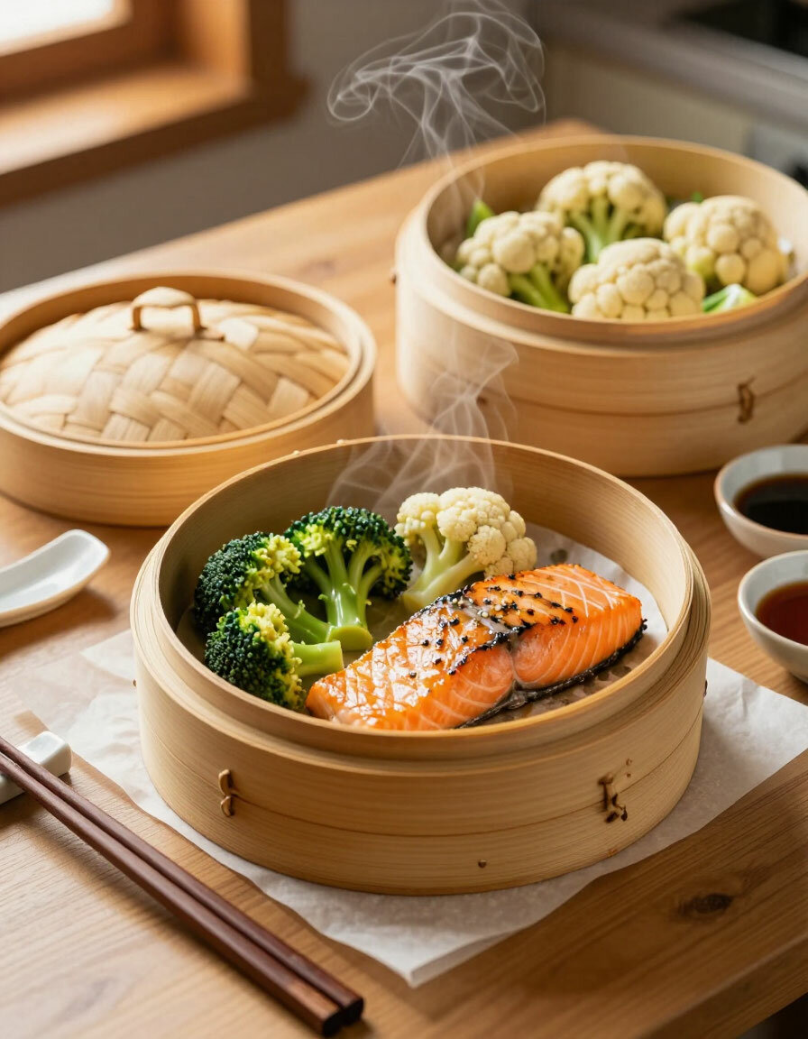Пароварка Real Tang, бамбуковая, для варки на пару, диаметр 15 см, 1 ярус