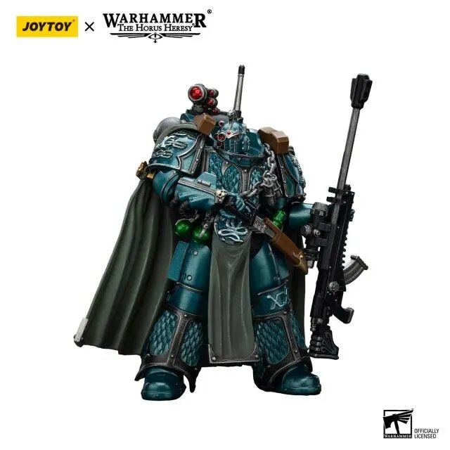 Подвижная фигурка JOYTOY Warhammer The Horus Heresy 1/18 Alpha Legion Exodus'The One who is Many With Sniper Rifle And Power Dagger Подарочная модель