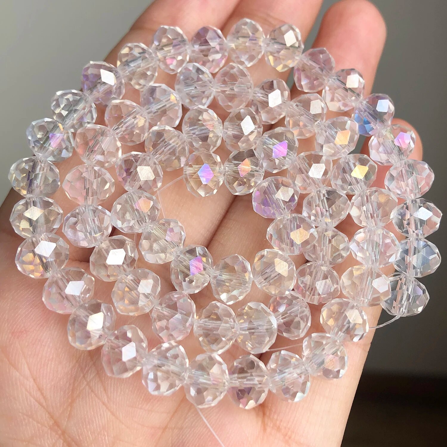 Бусины стеклянные AB crystal 4 мм 91 шт.
